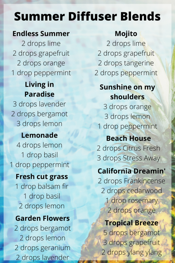 Essential Oil Summer Diffuser Blends - A Fit Mom's Life